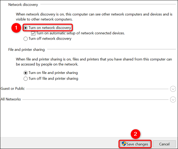 Network Discovery off in Network and Sharing Center - The City ...